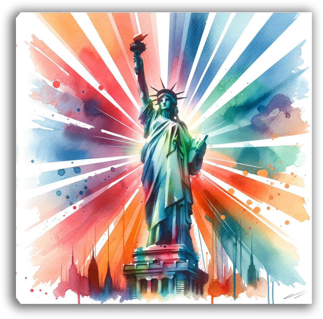 Lark Manor™ Radiant Liberty Watercolor Art Print on Wrapped Canvas ...