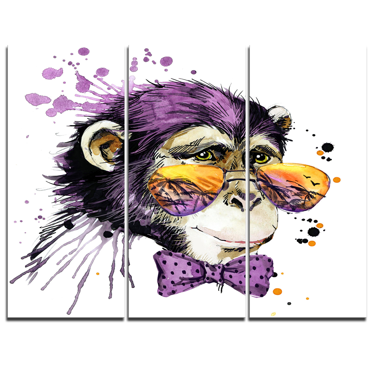 Design Art Singe frais-ensemble de 3 impressions sur toiles tendues ...