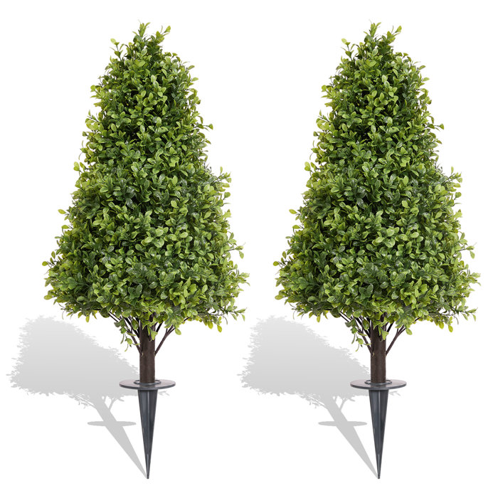 Red Barrel Studio® 36 Inch Artificial Boxwood Topiary Tree Fake Plant ...