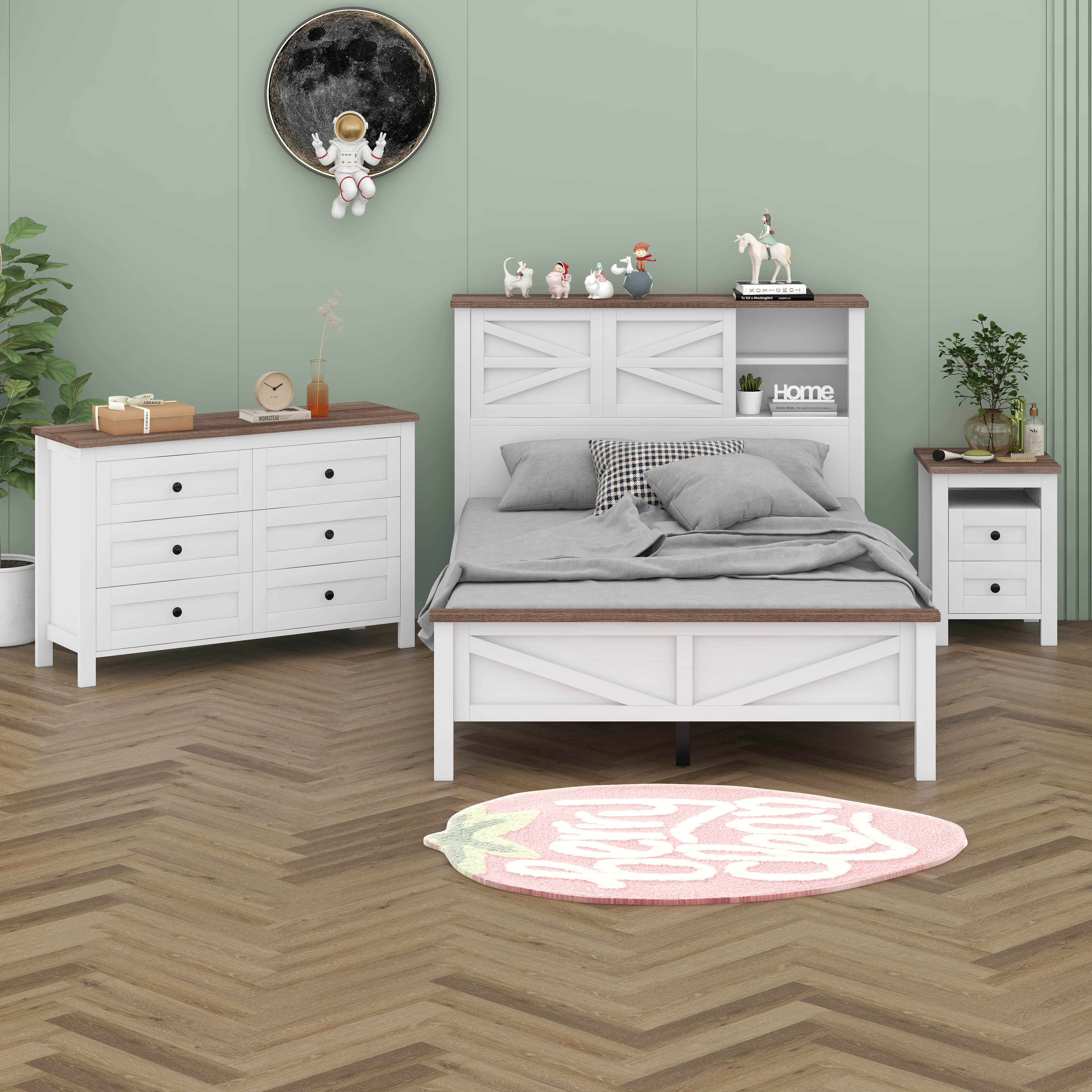 Rosalind Wheeler Cefola 3-Pieces Bedroom Sets Full Size Farmhouse ...