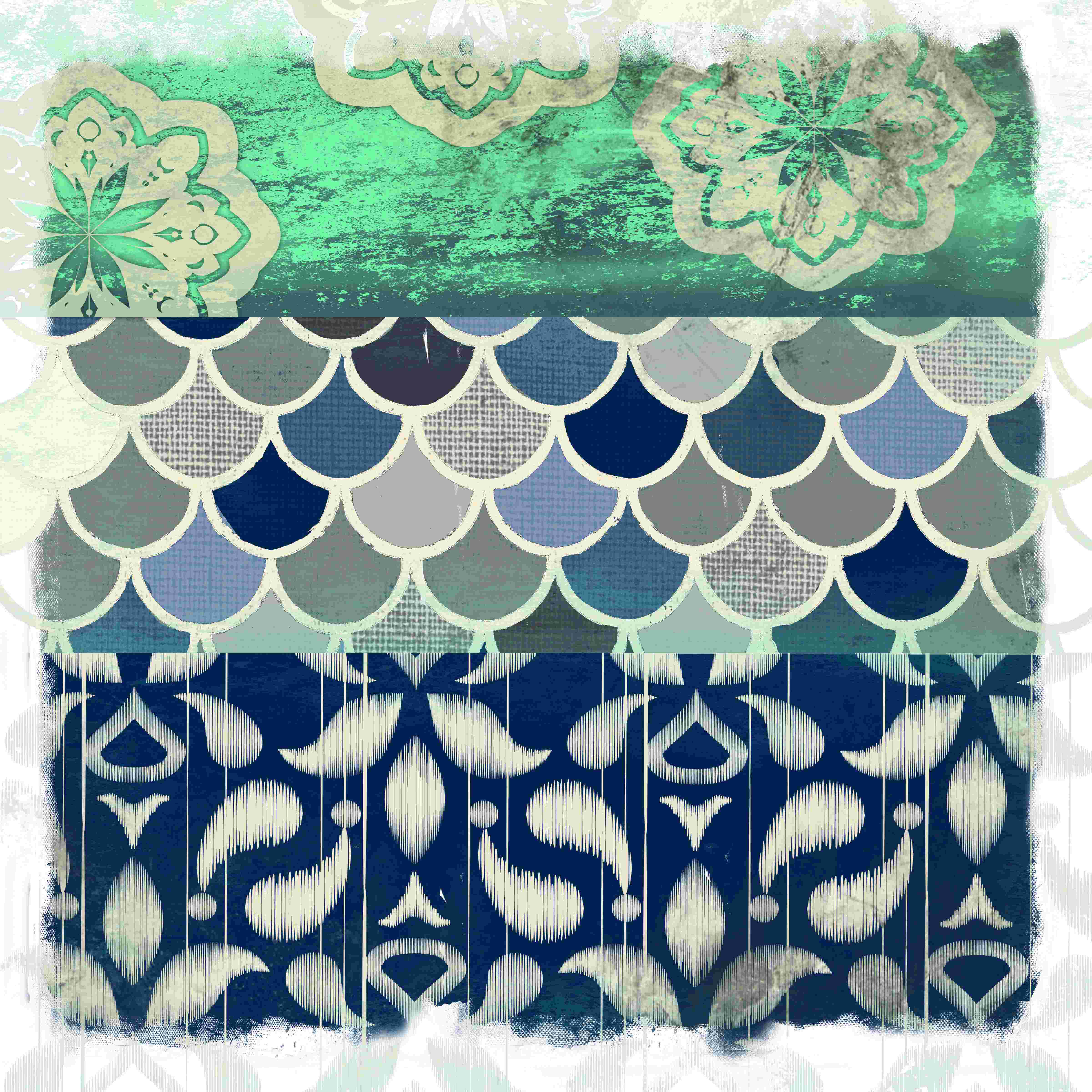 Bungalow Rose Coastal Color Patterns - Wrapped Canvas Painting | Wayfair