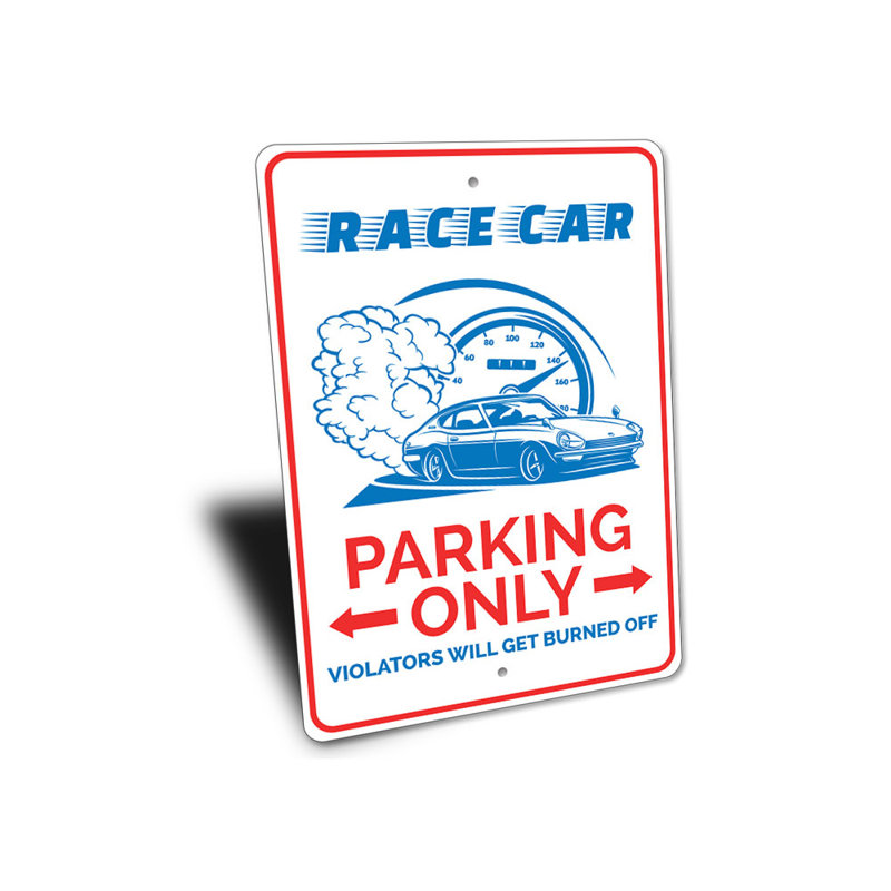 Lizton Sign Shop, Inc Race Car Parking Aluminum Sign | Wayfair