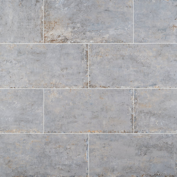 Bond Tile Mantis 11.81 in. x 23.62 in. Matte Porcelain Concrete Look ...