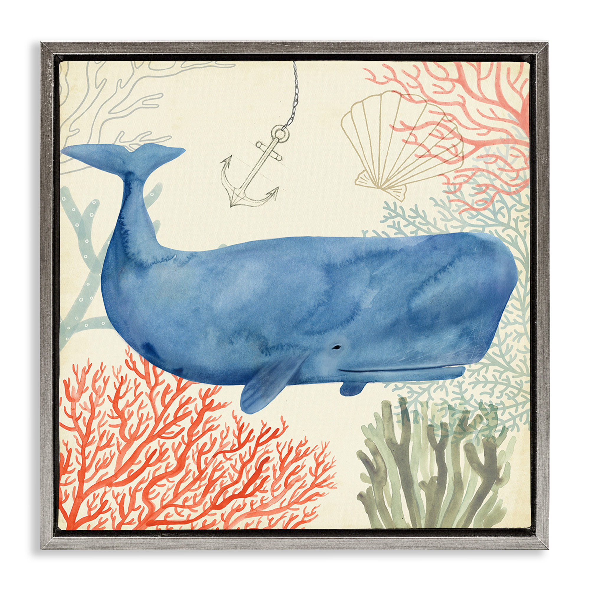 Breakwater Bay Underwater Whimsical Whale Watercolor - Wayfair Canada