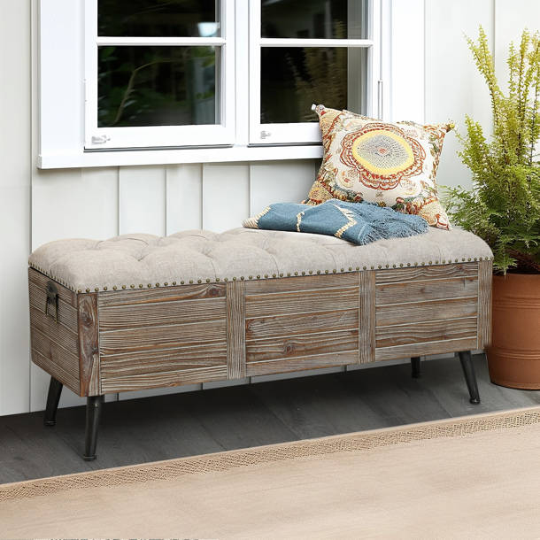 Three Posts™ Sherry Solid Wood Storage Bench & Reviews | Wayfair