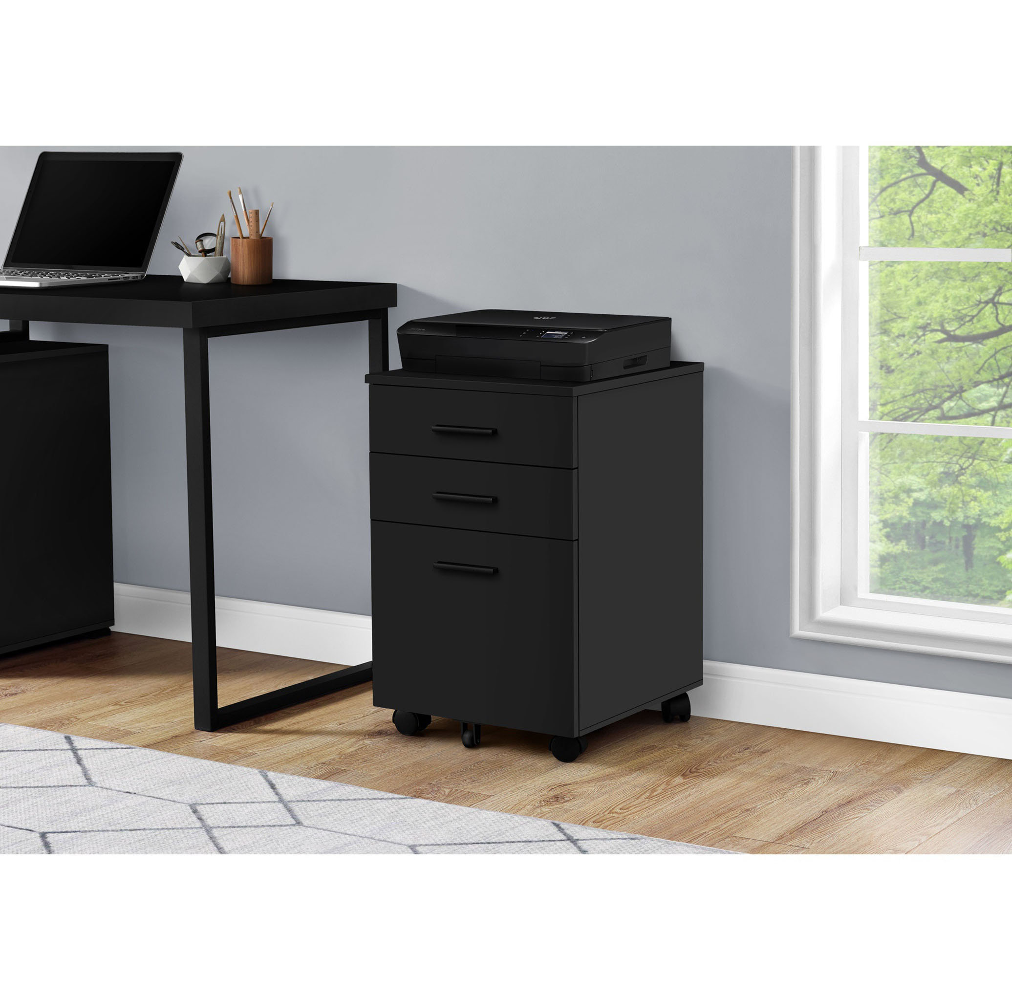 Winston Porter Rolling Mobile File Cabinet With Drawers, Printer Stand ...