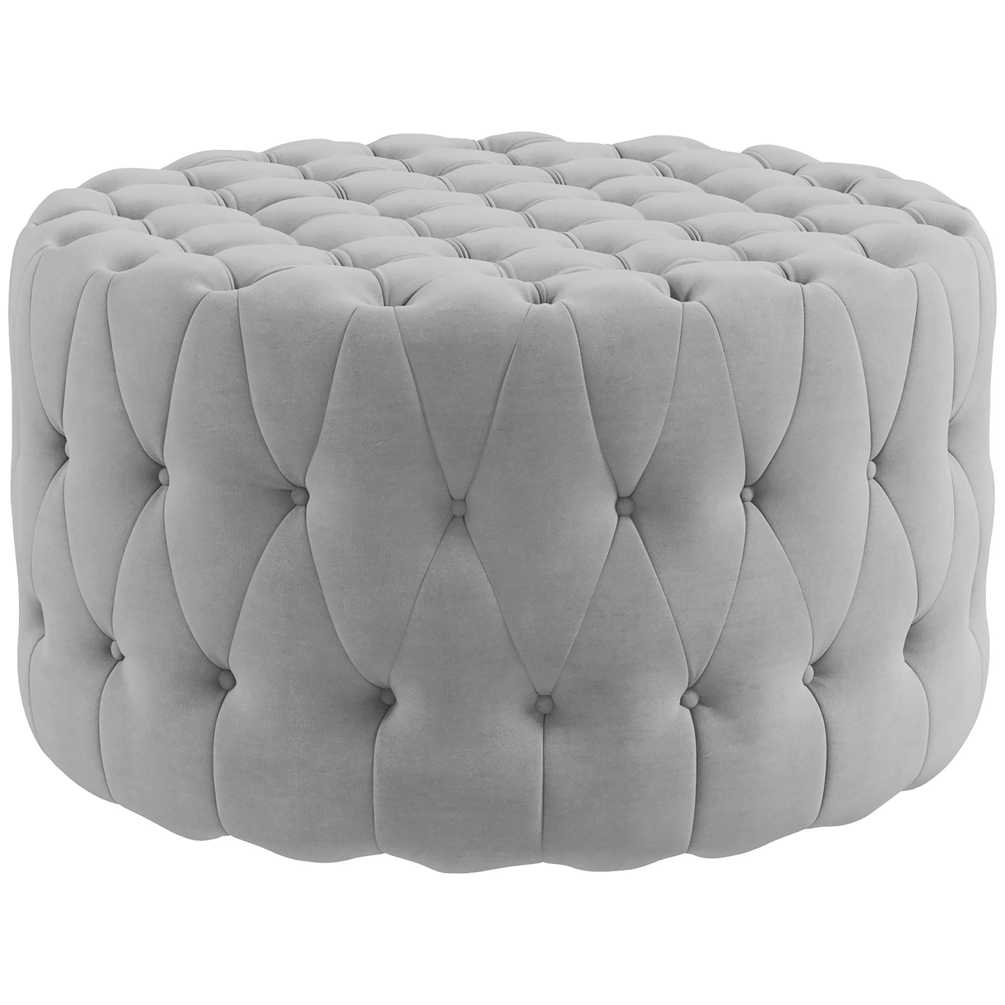 Mercer41 Button Tufted Ottoman Foot Stool with Velvet-feel Upholstery ...