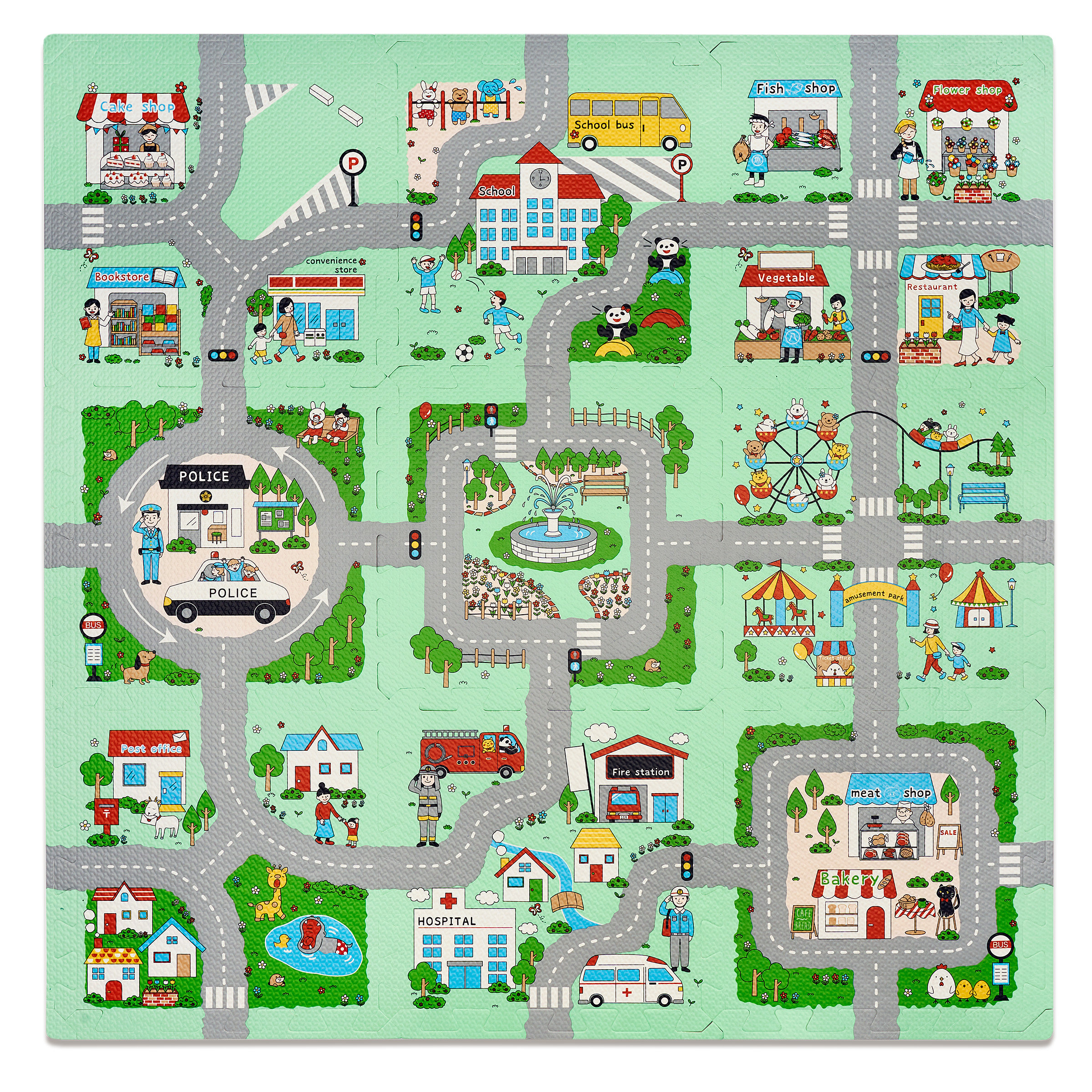 Sorbus Foam Playmat for Kids - Traffic Play Mat for Babies (9 Tiles ...