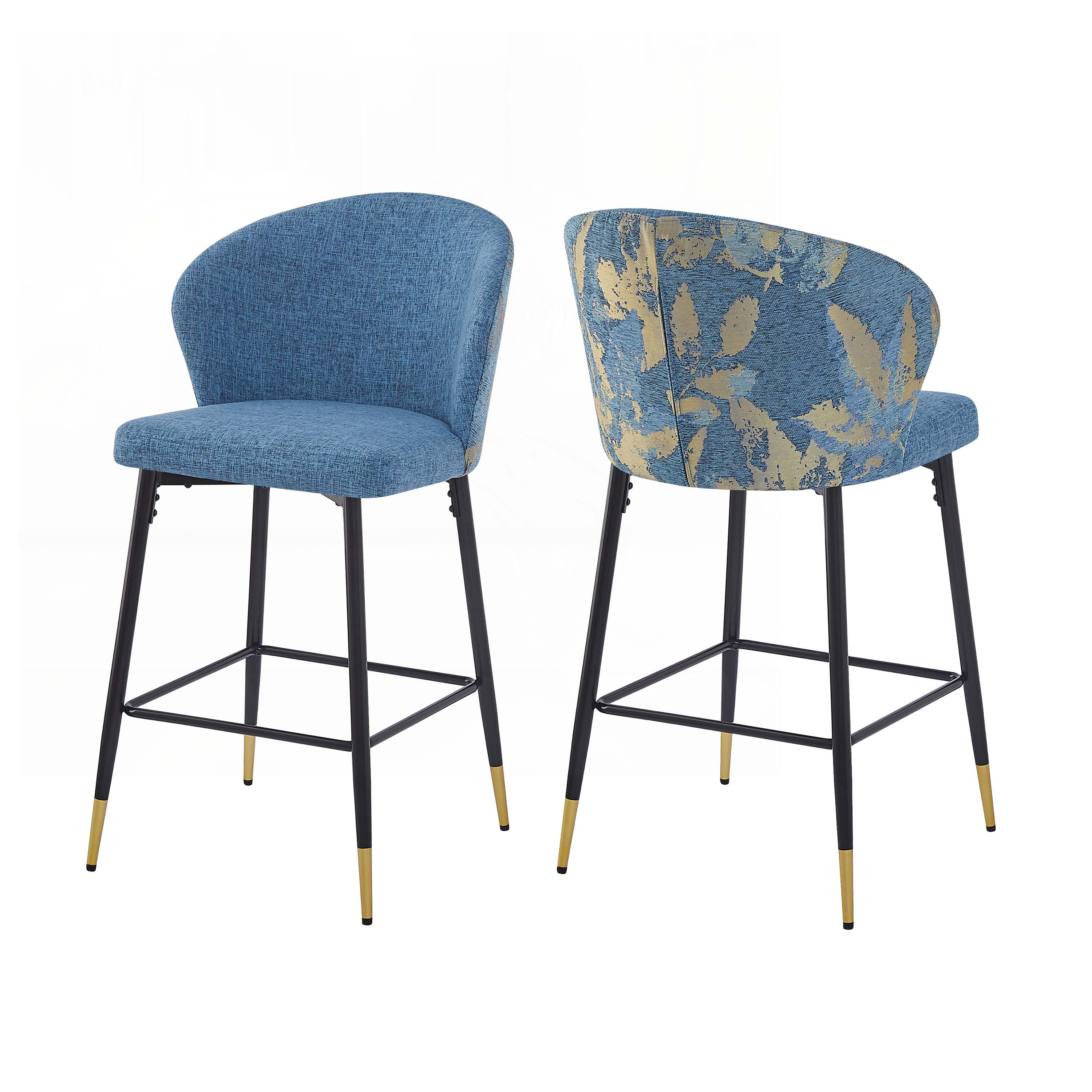 Hokku Designs Teddy Fabric Upholstered Counter Height Bar Stools for ...