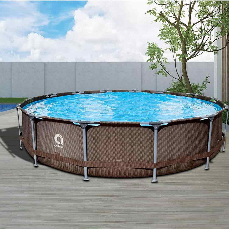 FERACT 2.8 ft x 15 ft Polyvinyl Chloride (PVC) Frame Set Pool | Wayfair