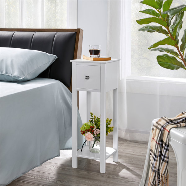 Yaheetech Bedside Table Storage Bedroom Nightstand Wooden Side Table ...