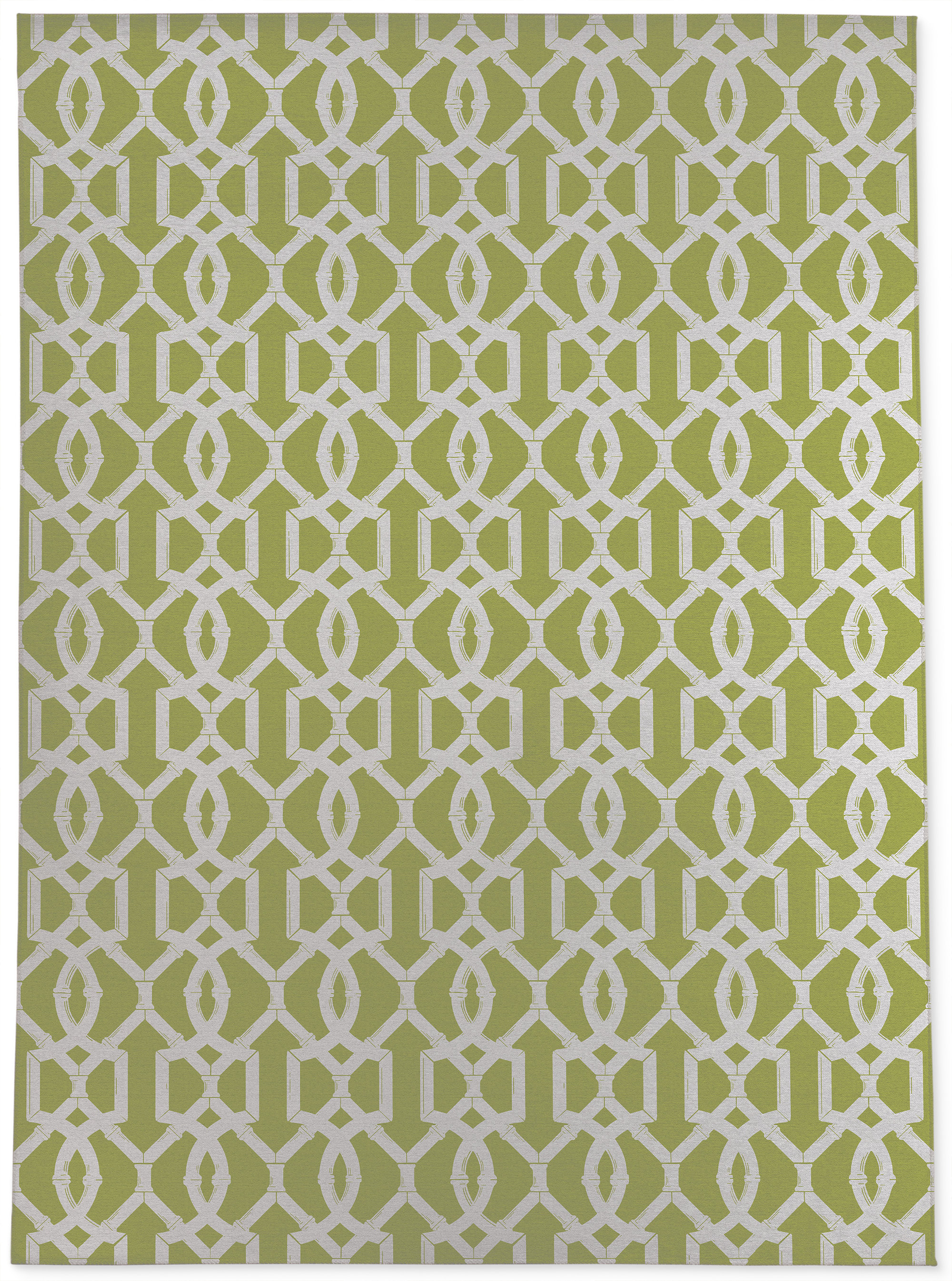 George Oliver Geometric Green/White Area Rug | Wayfair
