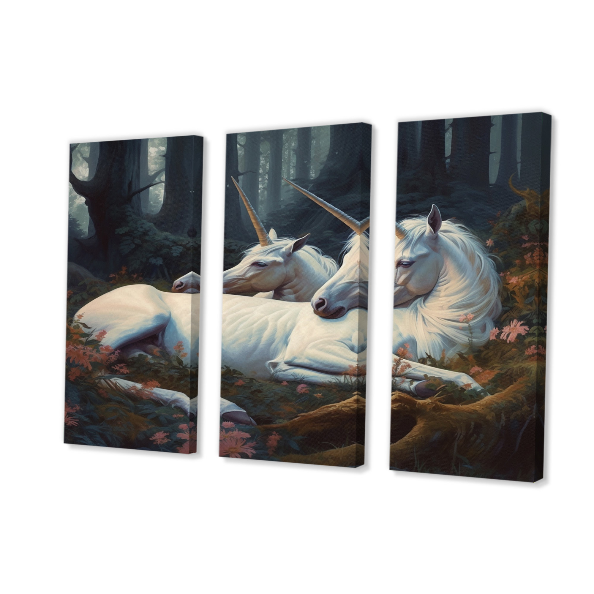 Foundry Select Cute Unicorns Sleeping Together In Flowerfield I On ...
