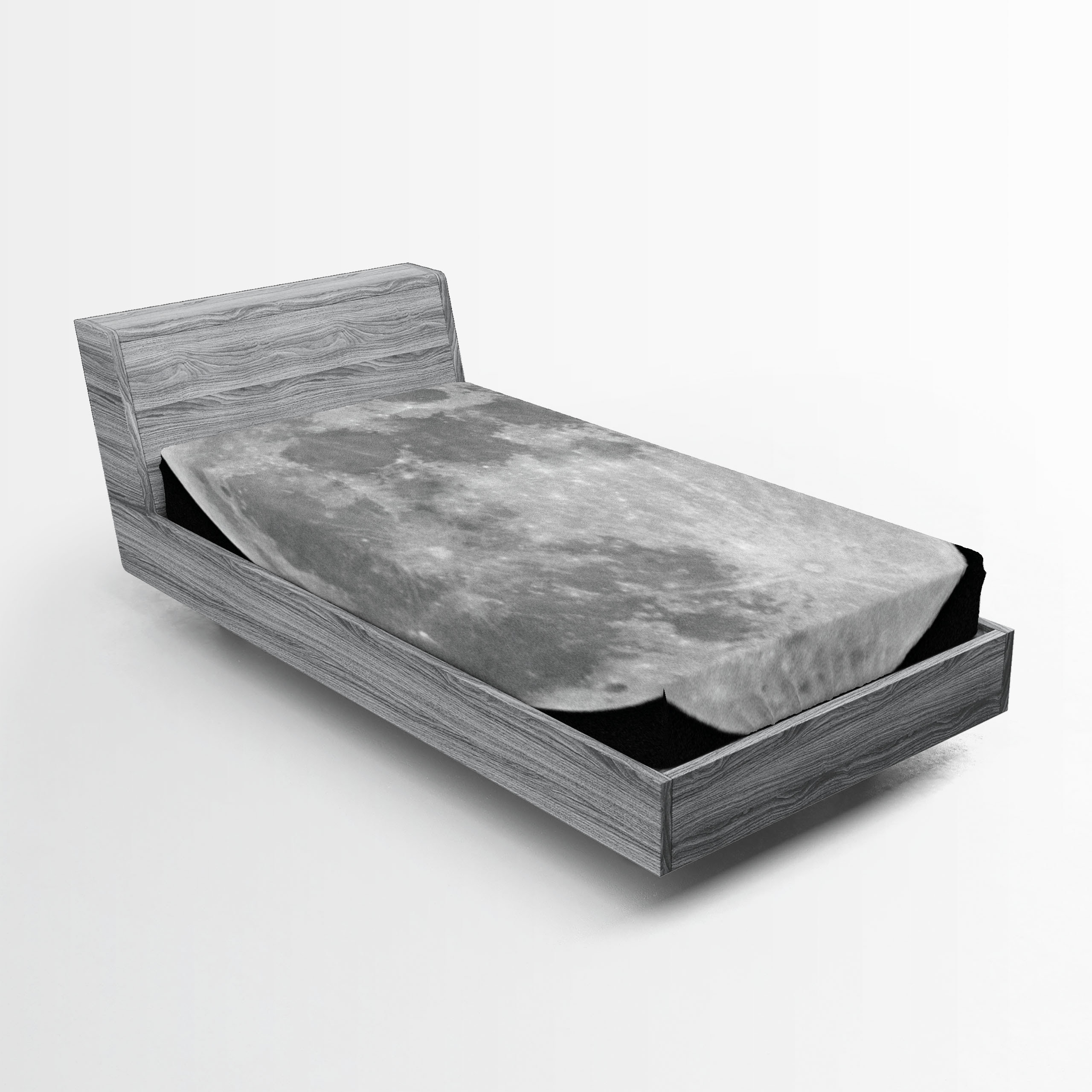 Ambesonne Moon Fitted Sheet 2-Pack Monochrome Full Moon Art Black Pale ...