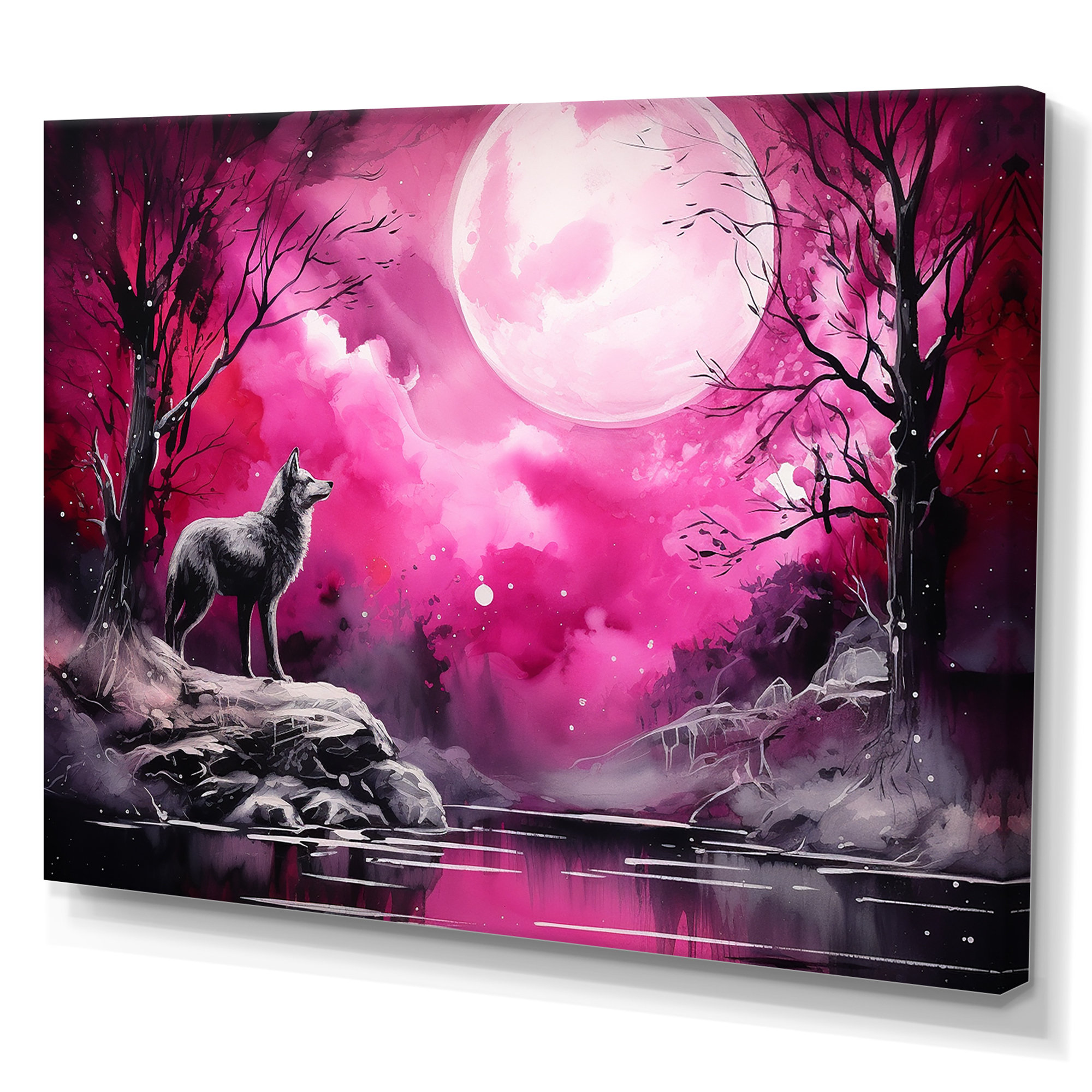Winston Porter Moonlight Wolf Marvel - Print | Wayfair