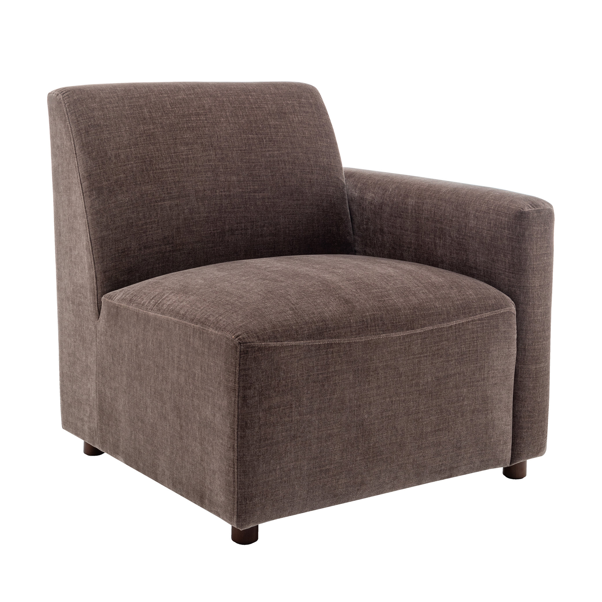 WOVENBYRD Duvall Modular Right Arm Corner Chair - Bark Brown | Wayfair