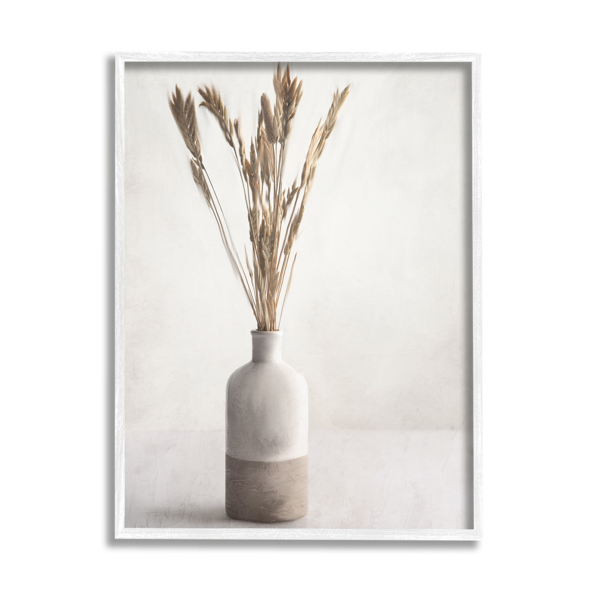 Stupell Industries Bb-230-Framed Neutral Wheat Sprigs Framed On Wood by ...