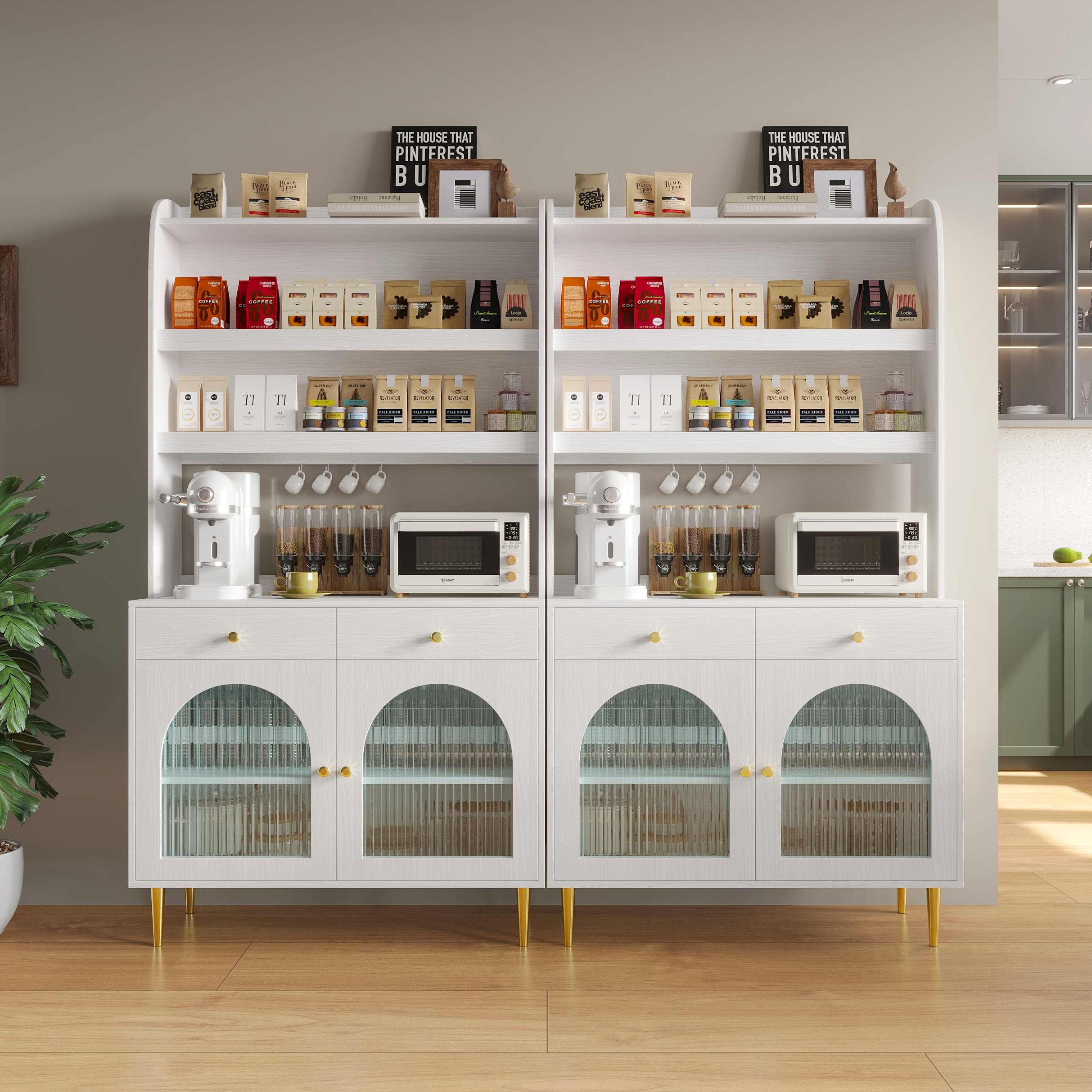 Mercer41 Kitchen Hutch Storage Cabinet | Wayfair