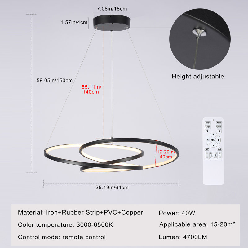 Wrought Studio™ 1 - Light Dimmable Unique/Statement LED Pendant ...