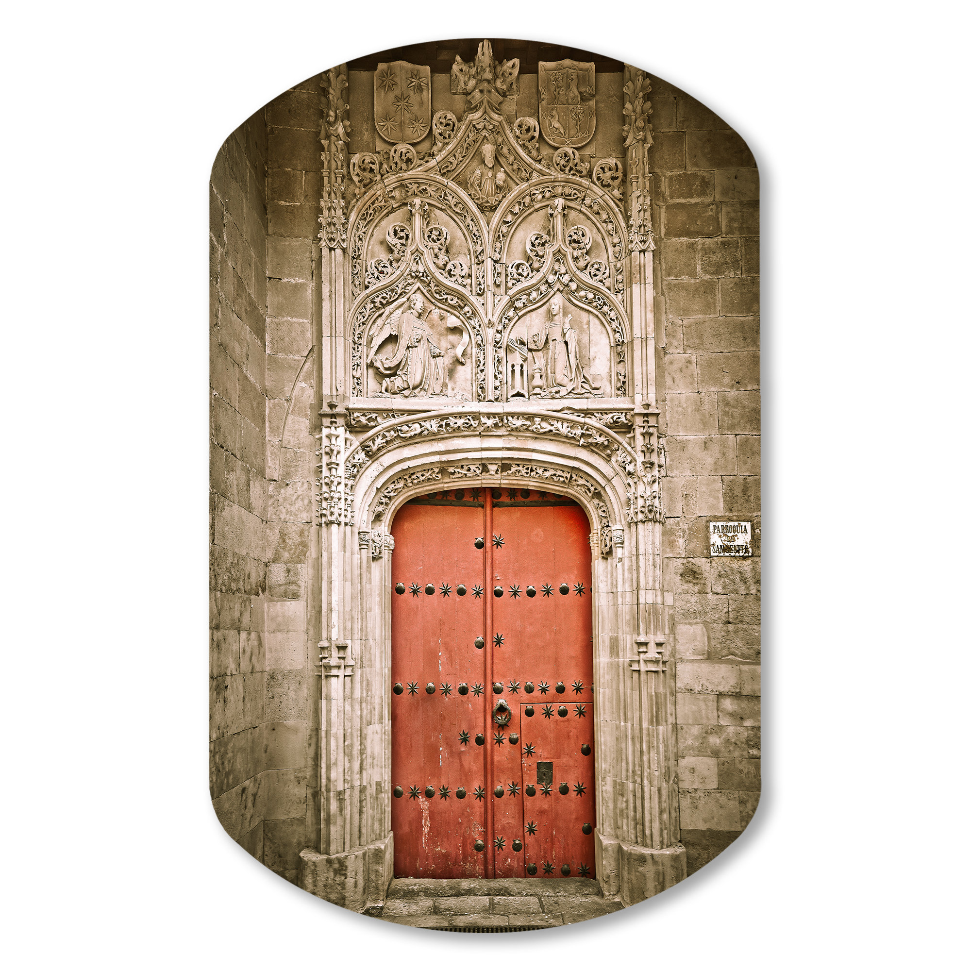 Latitude Run® Old Red Church Door in Salamanca Spain - Vintage ...