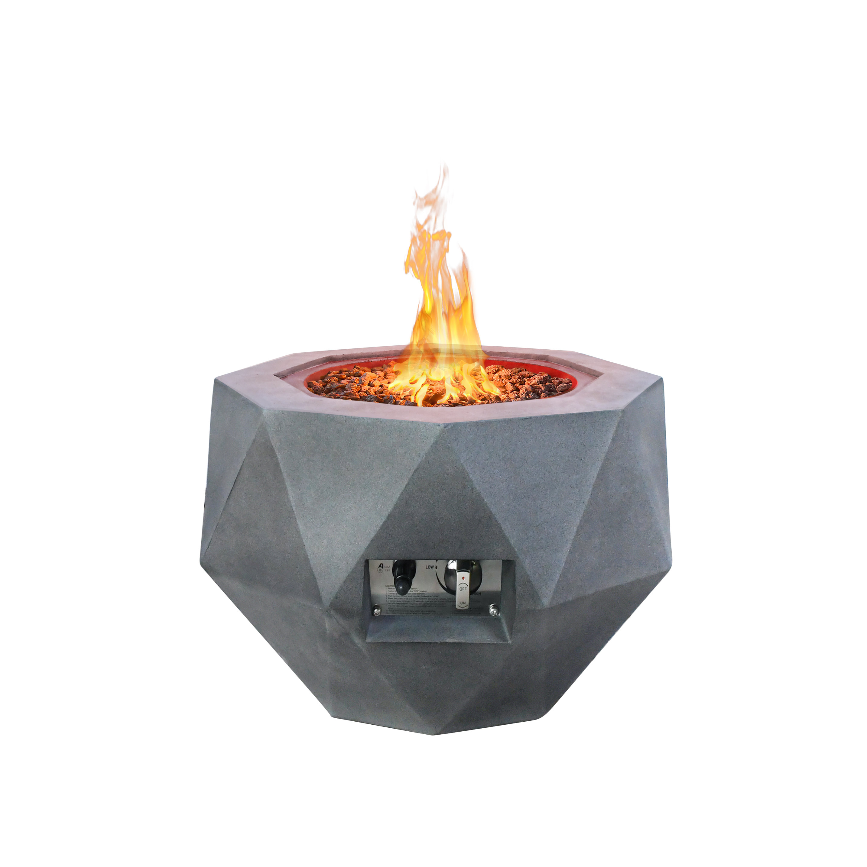 Brayden Studio® Allecia 17.1" H x 25.2" W Concrete Propane Outdoor Fire ...