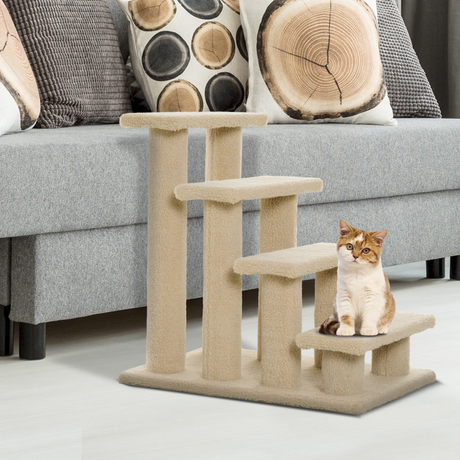 Archie & Oscar™ Basilton Multi-Level 4 Tier Pet Stairs Dog Cat Climber ...
