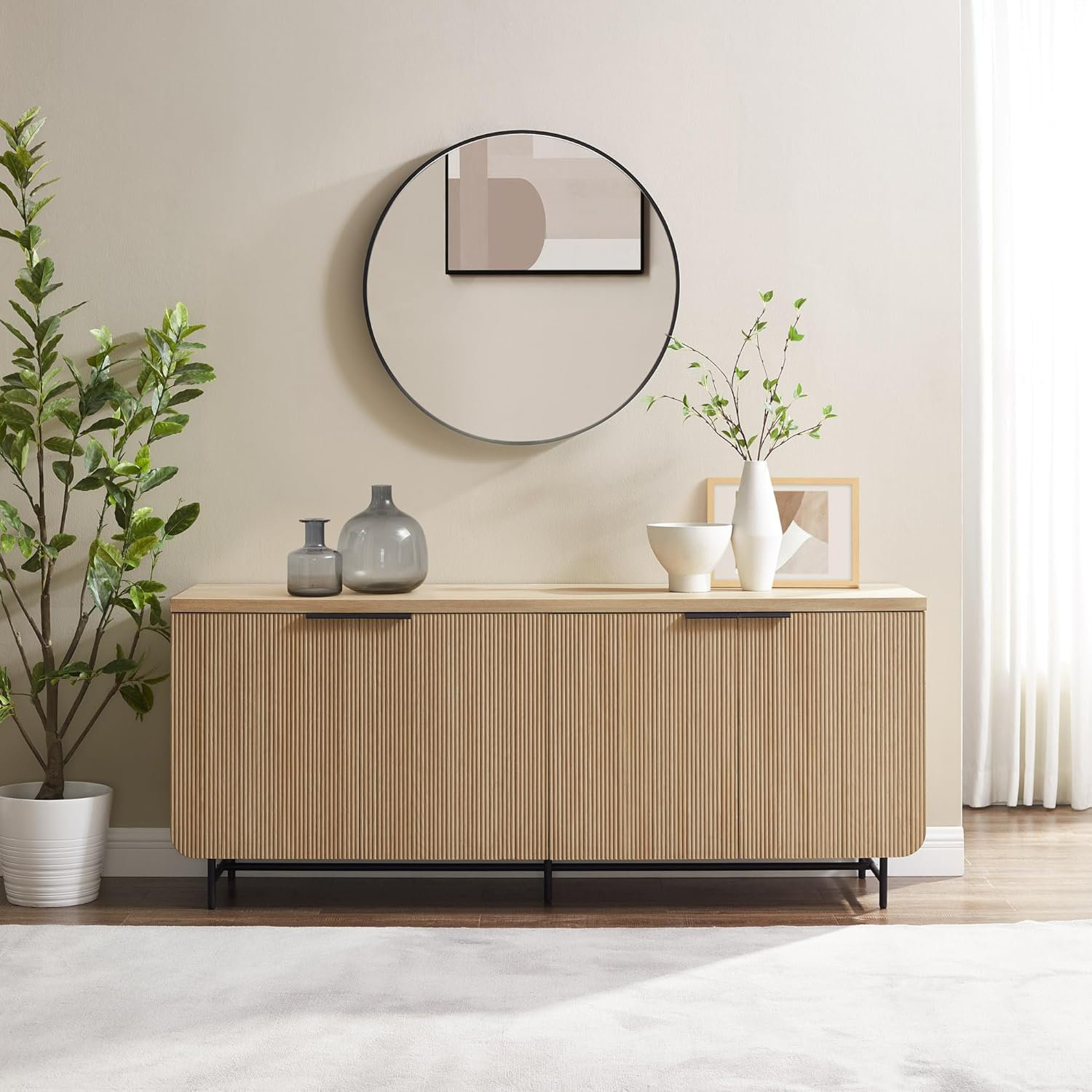 Corrigan Studio® Modern Reema Scandinavian Grooved 69 Inch 4 Door ...