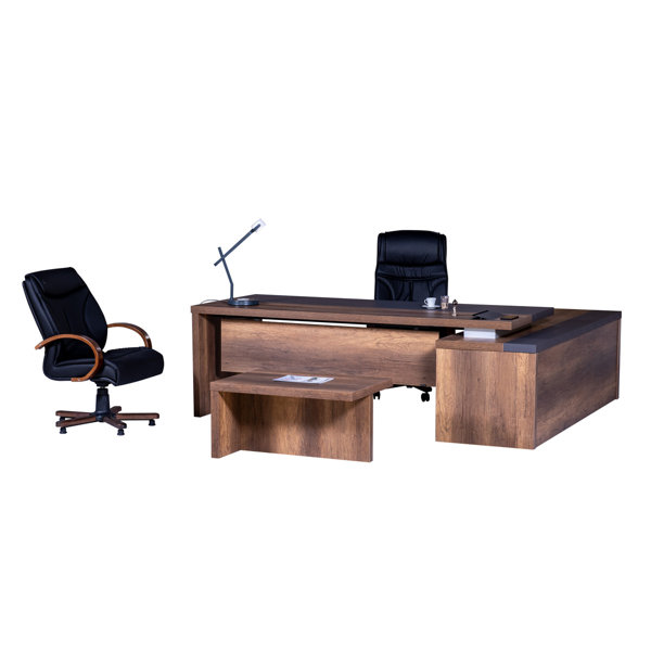 Inbox Zero Elmirasol L-Shaped Executive Desk Office Set | Wayfair