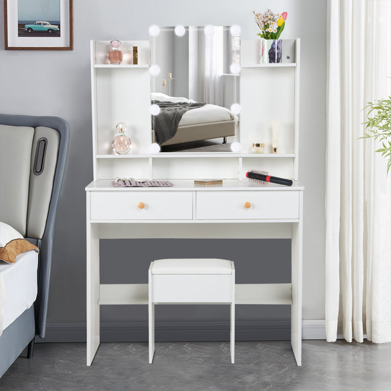 Latitude Run® White Vanity Set Lots Storage | Wayfair