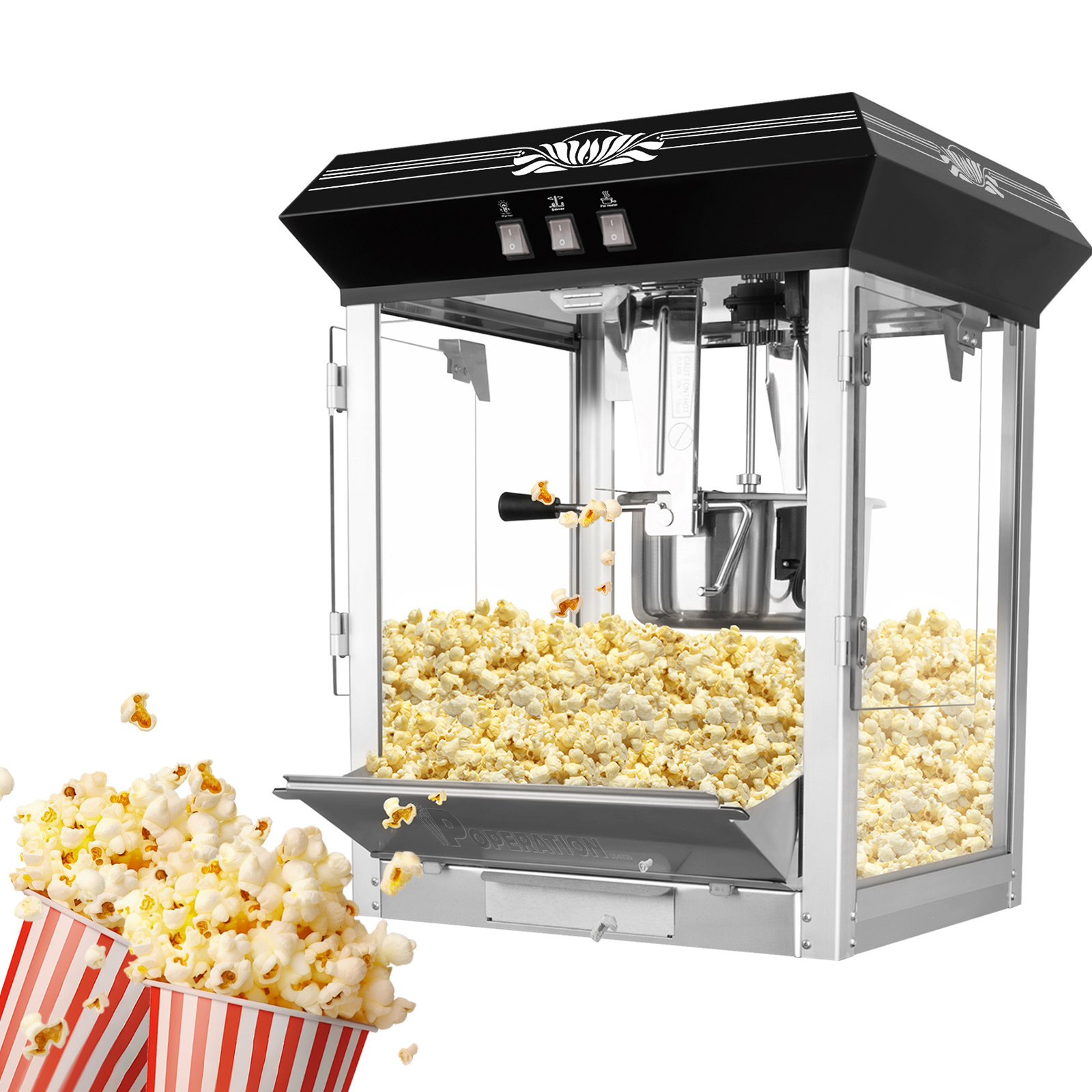 ZACHVO 10 Oz. Tabletop Popcorn Machine, Popcorn Machine Stand / Cart ...