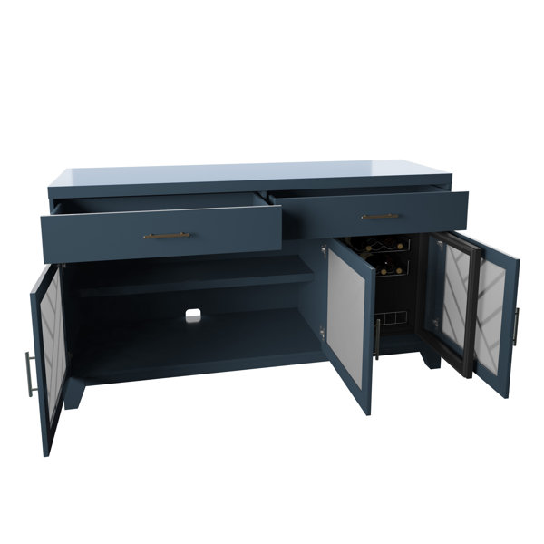 Sand & Stable Liliana 65'' Wide 2 Drawer Sideboard with Refrigerated ...