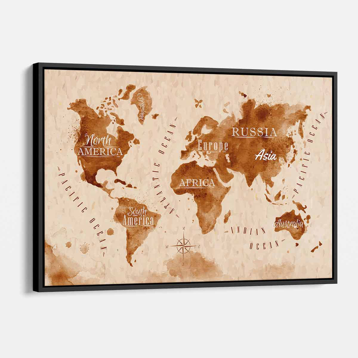 Breakwater Bay Brown World map Wall Art Canvas 6075 - Wayfair Canada