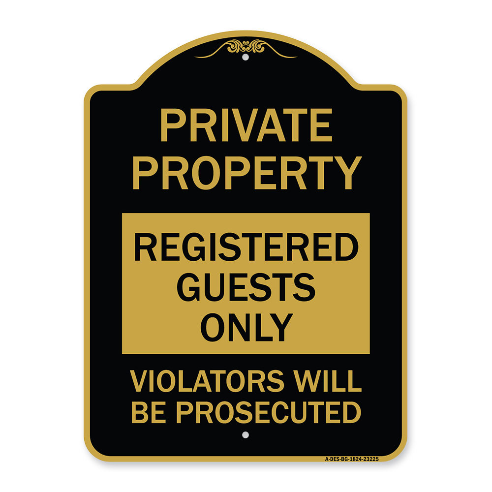 Signmission Designer Series Sign - Registered Guests Only, Violators ...
