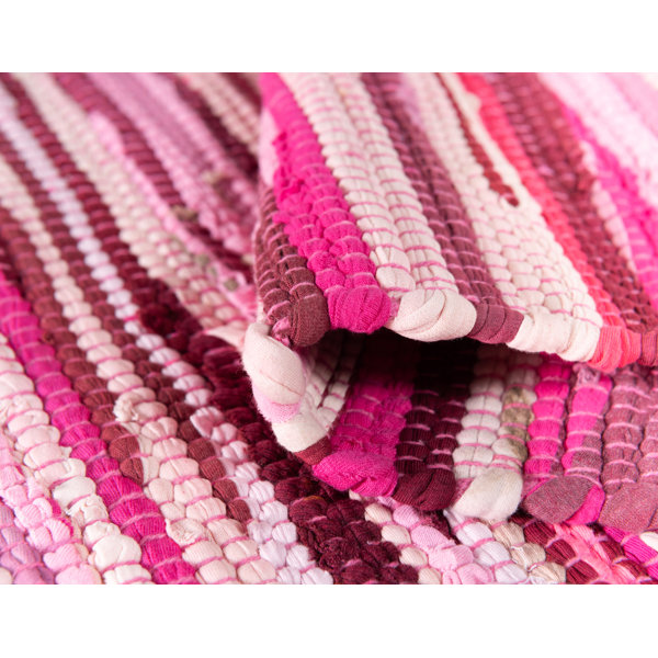 Highland Dunes Pritchard Handmade Flatweave Cotton Pink Rug & Reviews ...