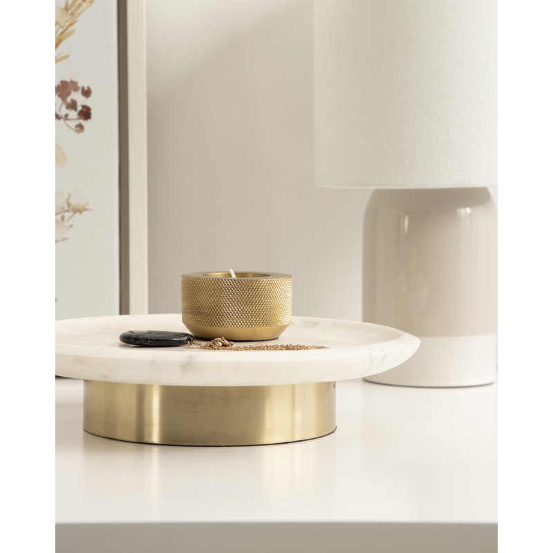 Mercer41 Round Marble Tray with Pedestal Design | Wayfair