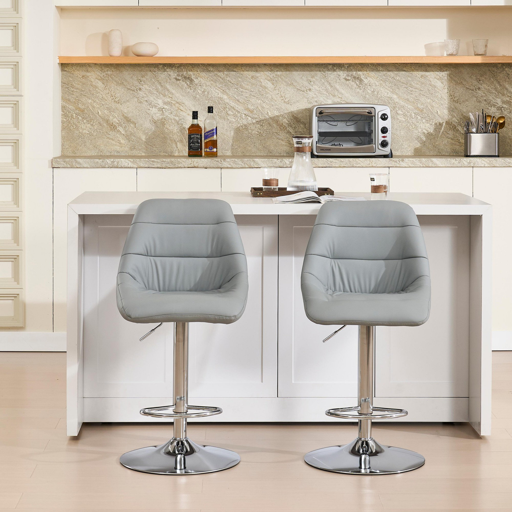 Latitude Run® 360° swivel bar stools with height adjustment (set of 2 ...