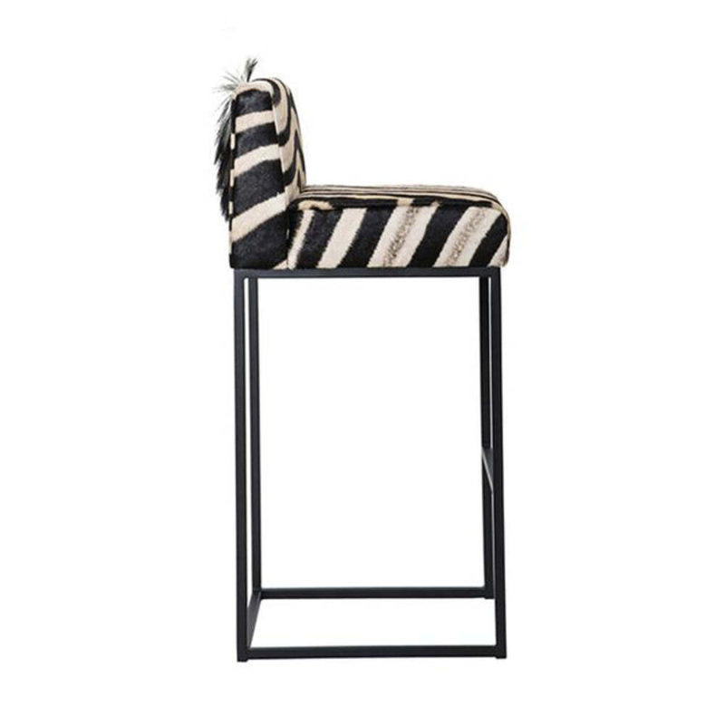 Ngala Trading Co. Zebra Hide Bar Stool | Perigold