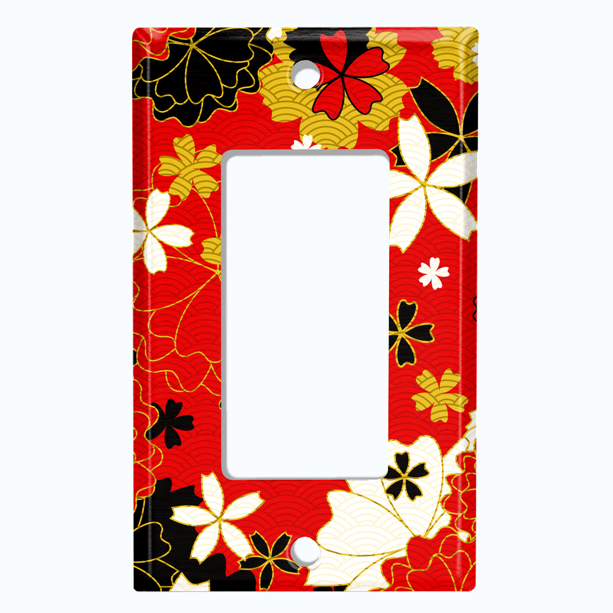 WorldAcc Japanese Pattern Flowers 1-Gang Toggle Light Switch Wall Plate ...