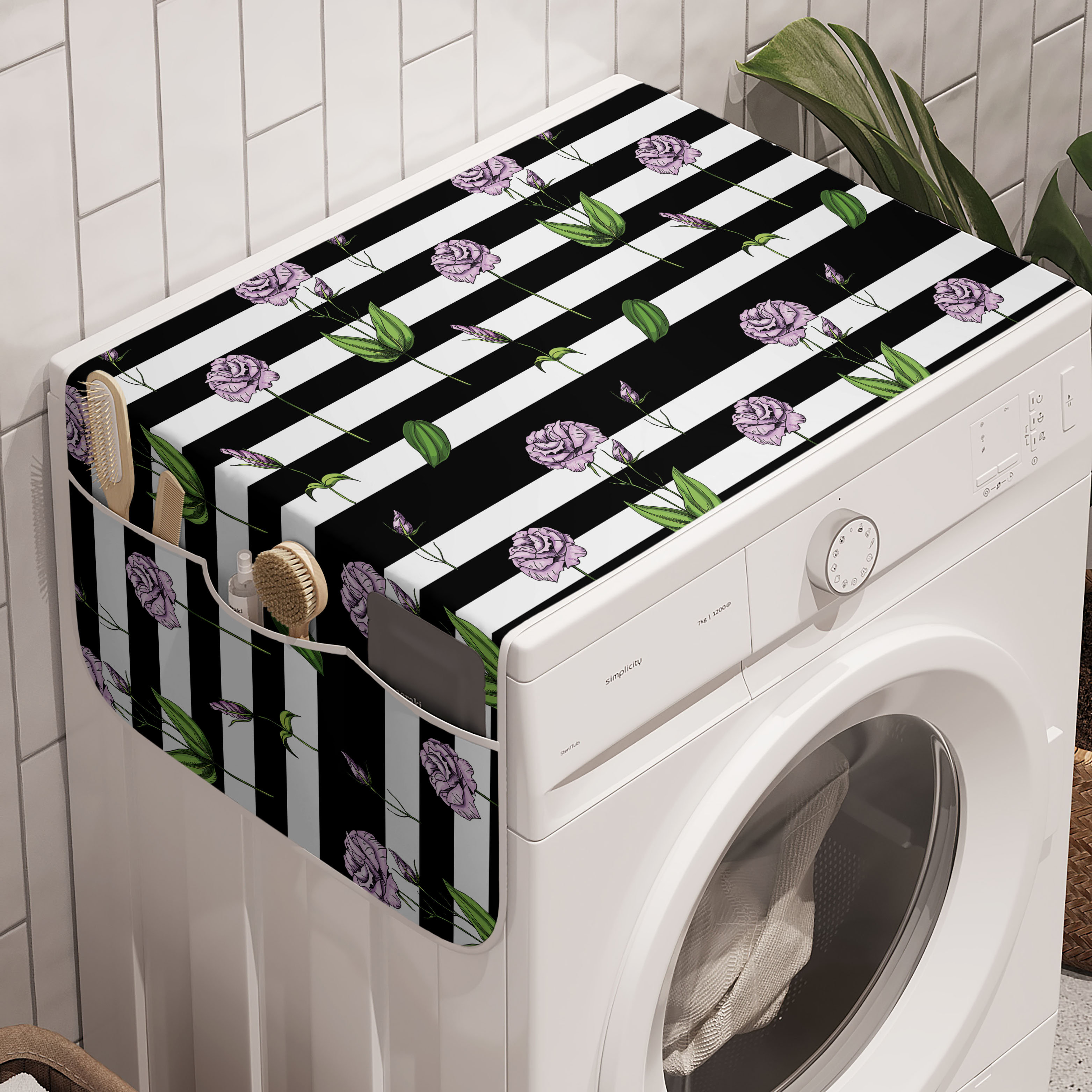 East Urban Home Rose Washing Machine Organizer Pack of 2 47" x 18.5 ...