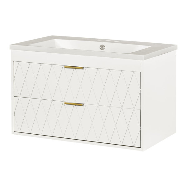 Ebern Designs Ronneisha 30'' Single Bathroom Vanity with Resin Top ...