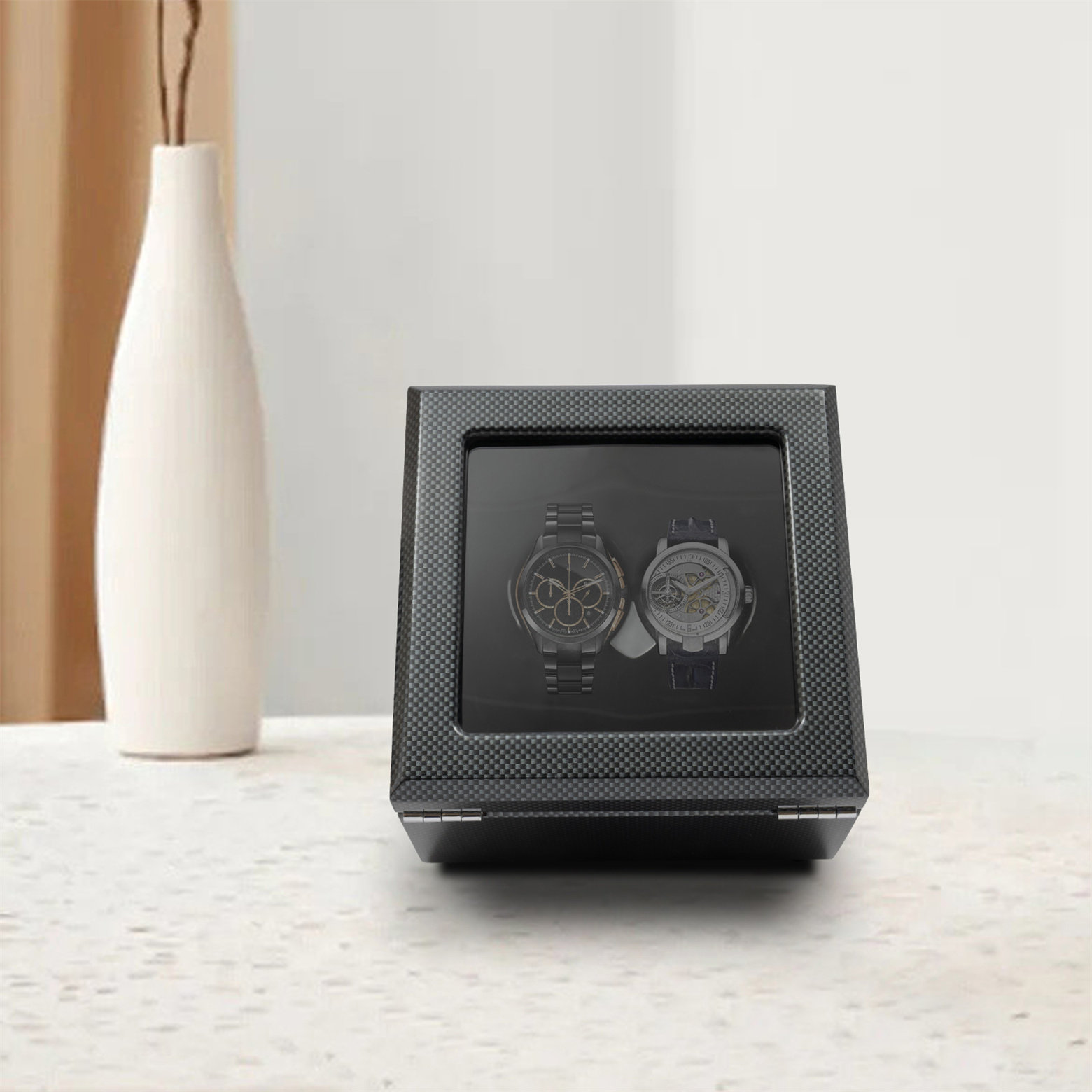 Ivy Bronx Blue LED Light Watch box | Wayfair