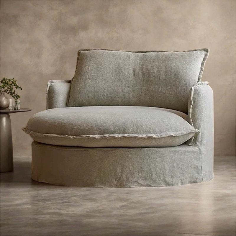 Latitude Run® Linen casual round single sofa | Wayfair