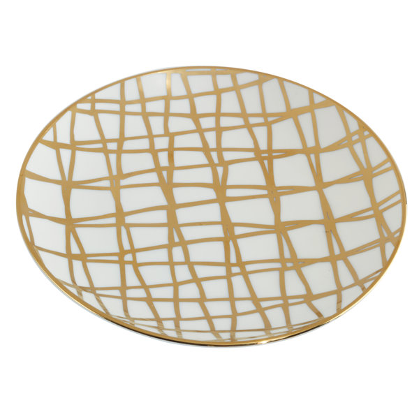 Certified International Gold Set of 6 Plated Canape Plates 6in asst ...