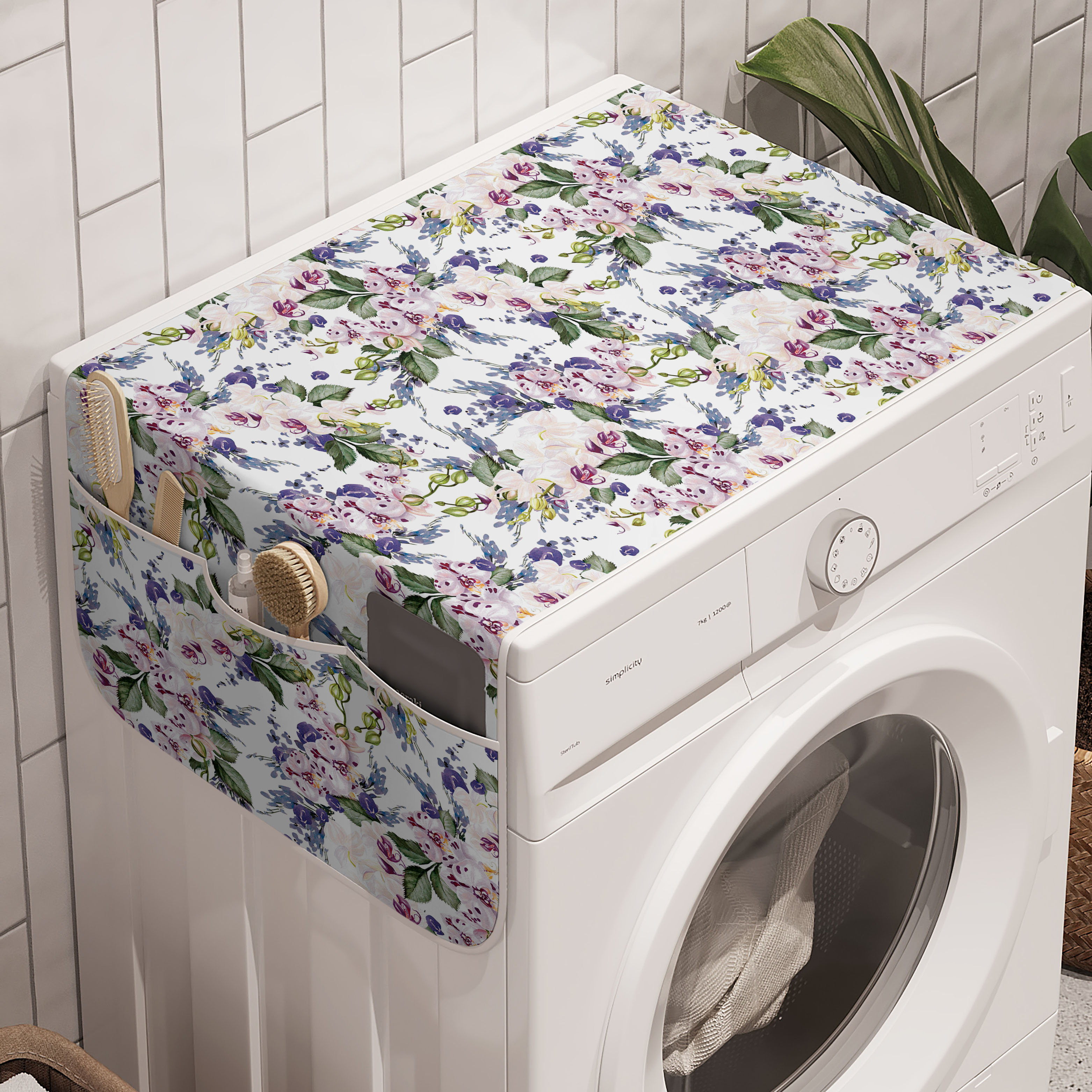 Ambesonne Tropical Floral Washing Machine Organizer Pack of 2 47" x 18. ...