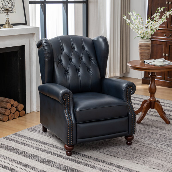 Lark Manor Almantas 31" Wide Genuine Leather Wing Chair Recliner ...