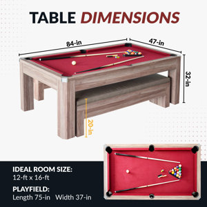 Hathaway Games Hathaway Newport Stylish 7 Ft Multi Game Pool Table ...