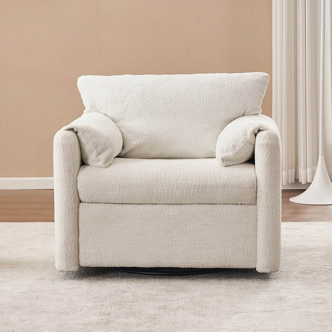 Latitude Run® Chenille Fabric 360° Rotating Lounge Chair Swivel Accent ...
