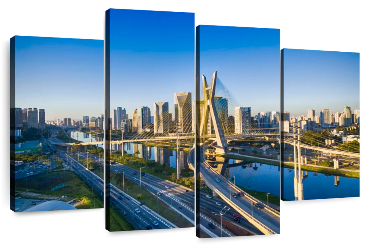 Ebern Designs Mehar Sao Paulo Bridge And Cityscape | Wayfair