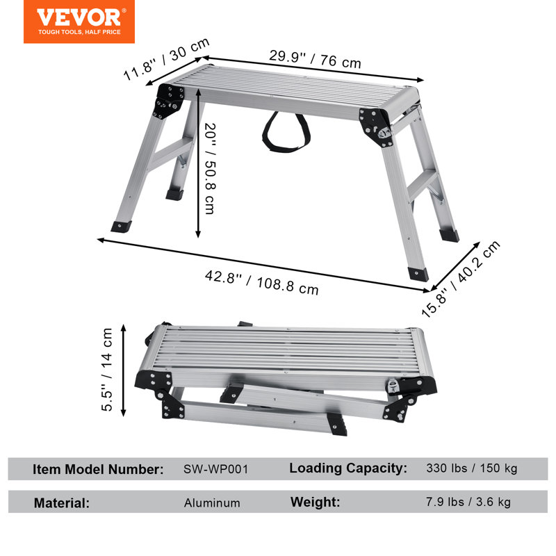 VEVOR 1 - Step Aluminum Step Stool | Wayfair