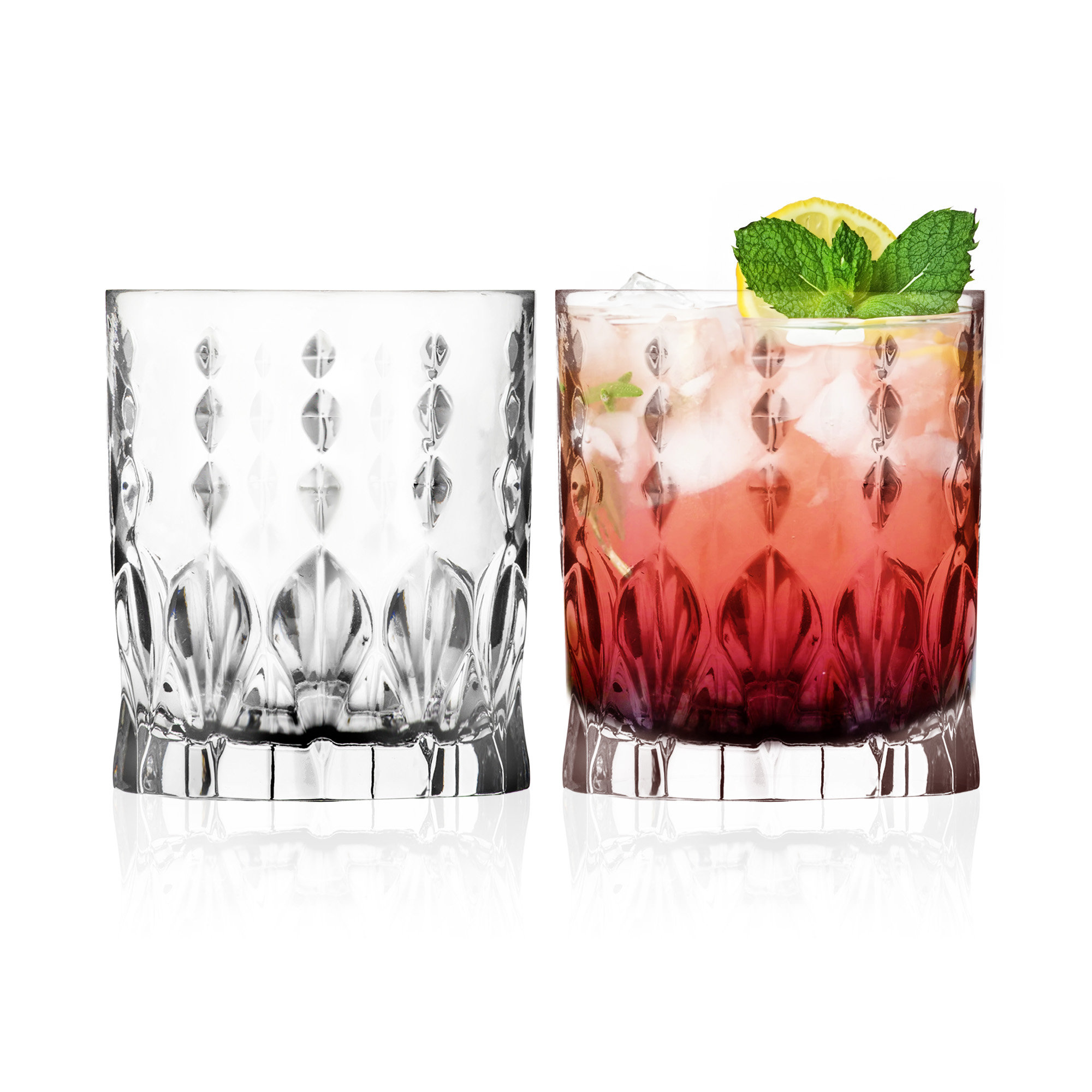 Barski Whiskey Glasses - Double Old Fashioned Rocks Glass - Set of 2 Lowball Tumbler - 12 oz ...
